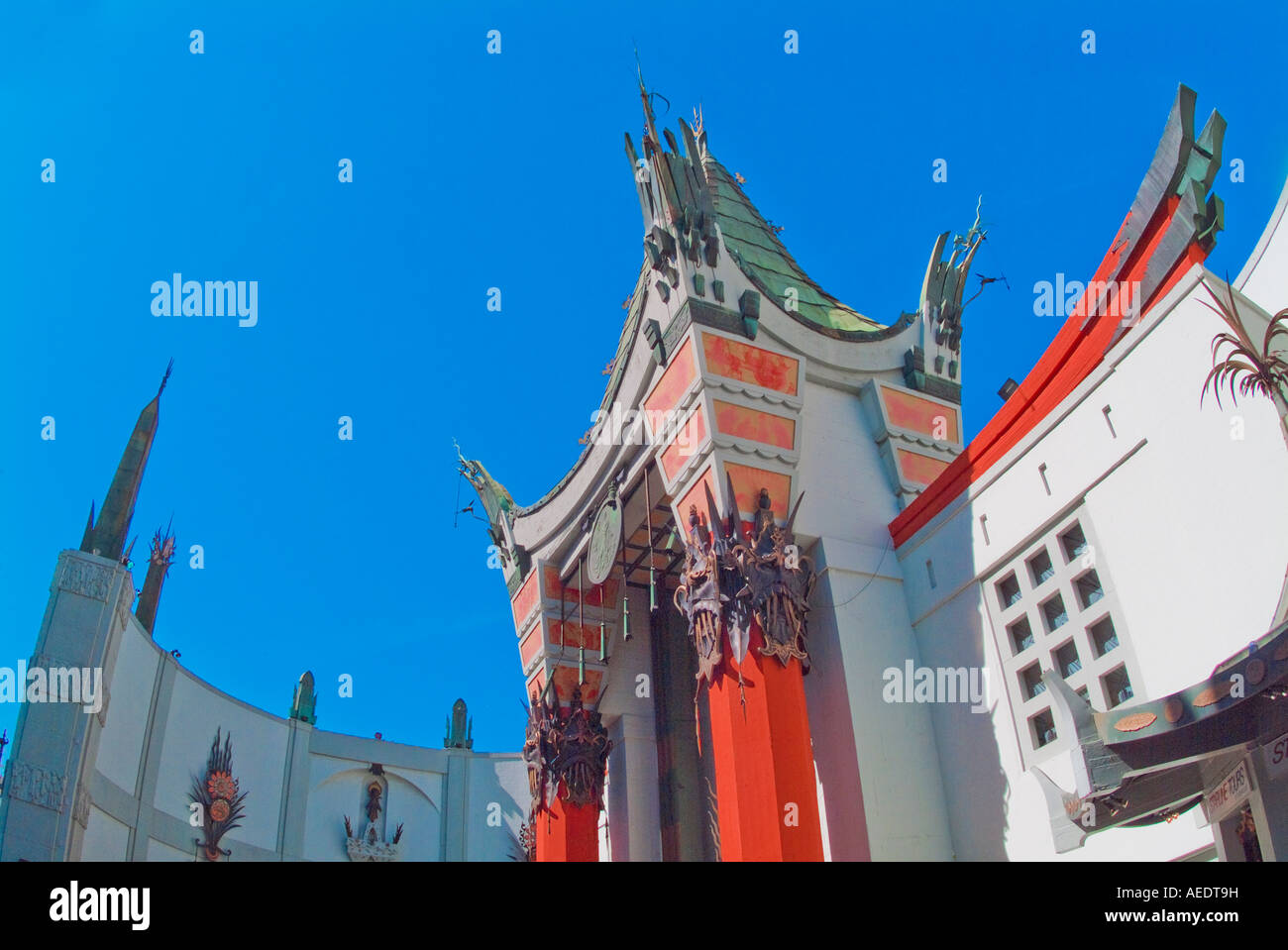 Exterior facade of Grauman Chinese Theater in Hollywood Los angeles ...