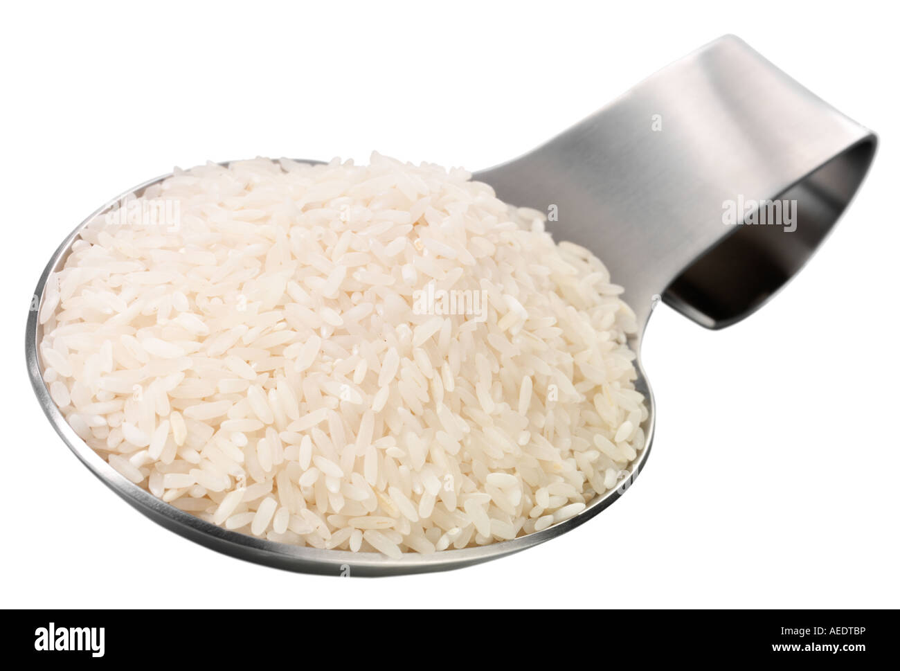 SPOONFUL OF LONG GRAIN RICE CUT OUT Stock Photo - Alamy