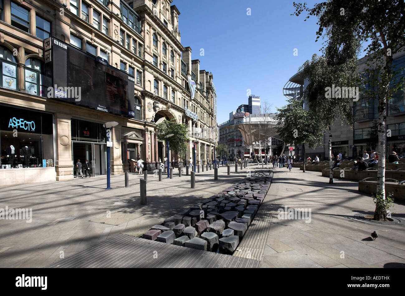 Exchange square and Triangle shopping arcade in Manchester UK Stock ...