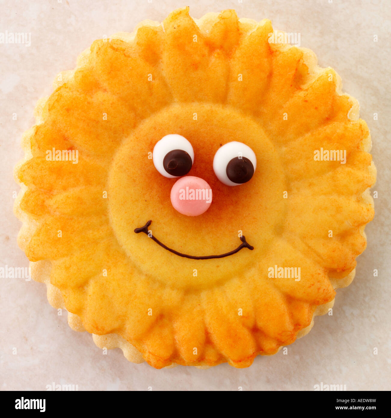 SUNFLOWER FACE BISCUIT Stock Photo - Alamy