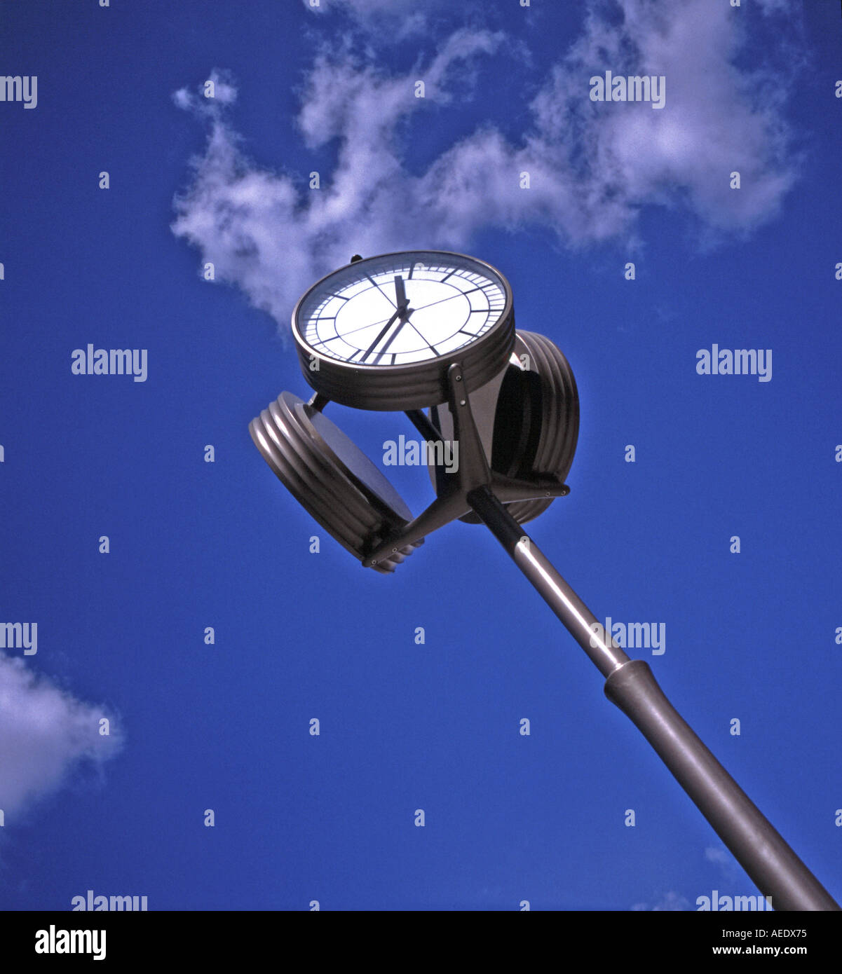 Modern public clock Prague Stock Photo - Alamy
