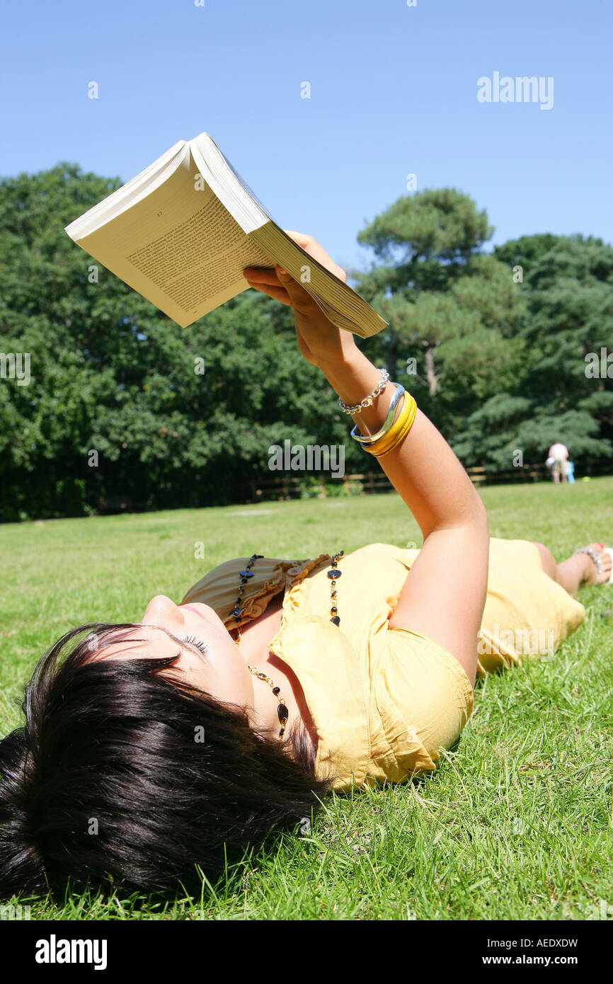Teenager Reading a Book Model Released Stock Photo - Alamy