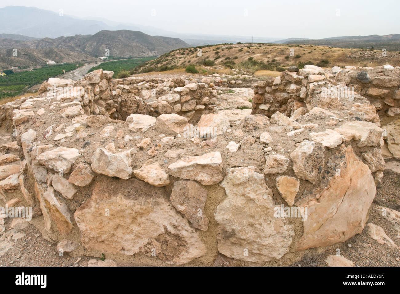 Outer wall and defenses Los Millares c3200 2250 BC Almeria Andalucia ...