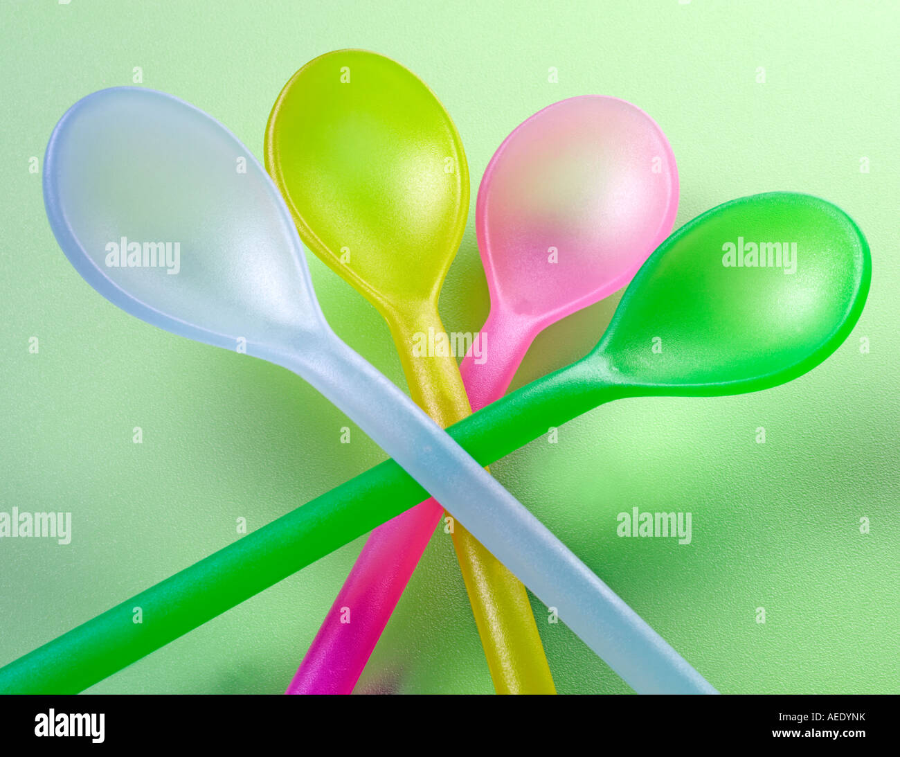 FOUR COLOURFUL SPOONS Stock Photo - Alamy