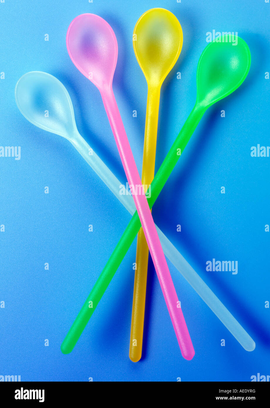 FOUR COLOURFUL SPOONS Stock Photo - Alamy