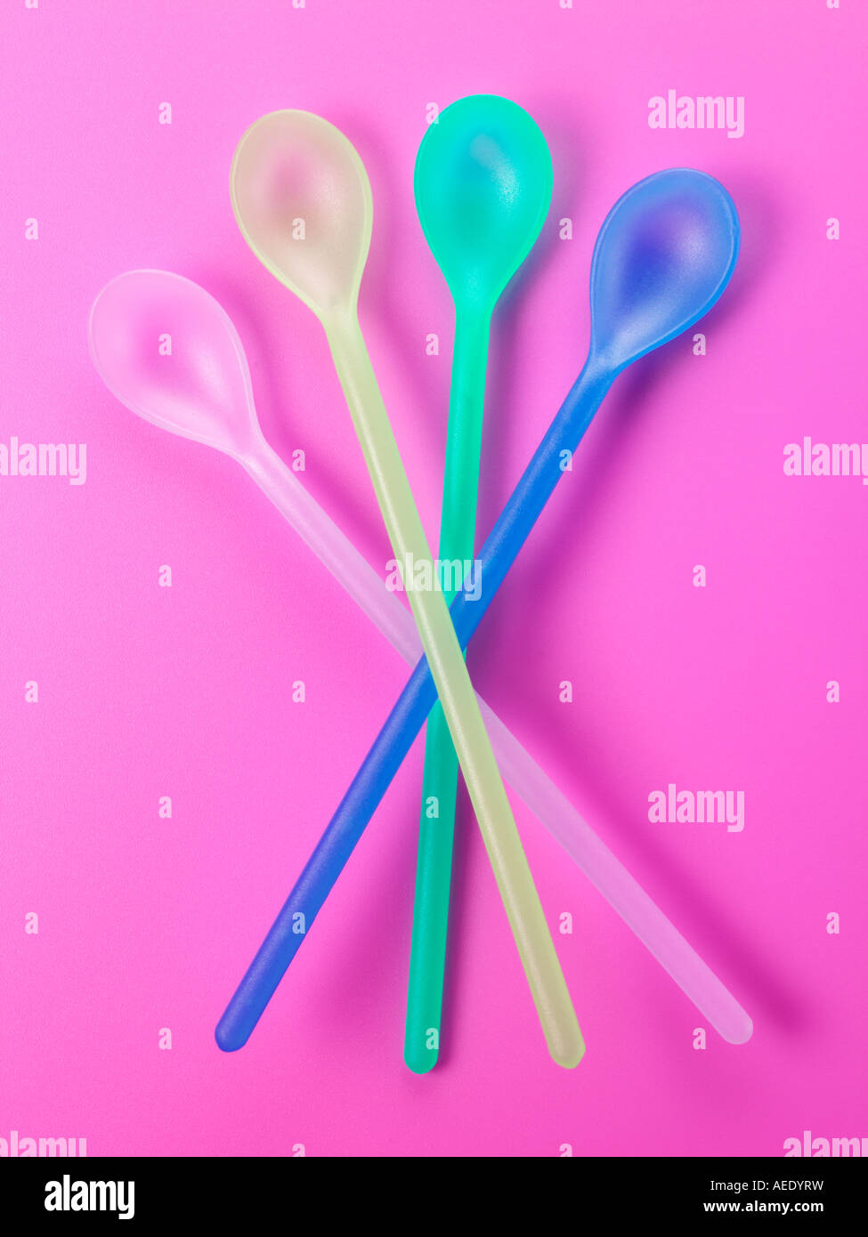 FOUR COLOURFUL SPOONS Stock Photo - Alamy