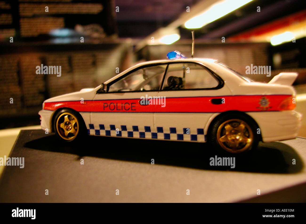 model police car on display in Hamley's toy shop (in London Stock Photo ...