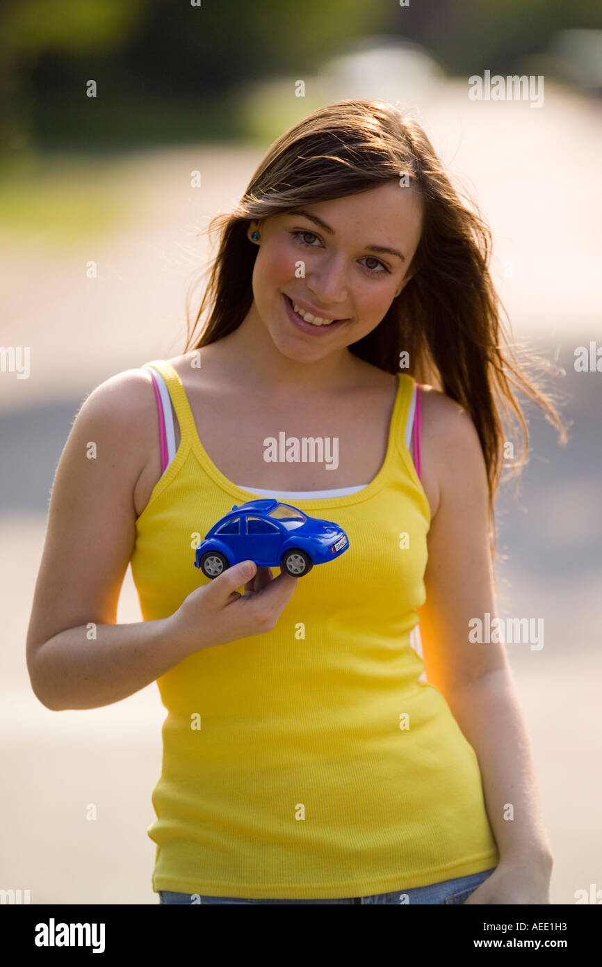 Mini car model girl hi-res stock photography and images - Alamy