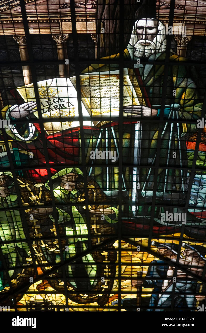 Detail, The Stained Glass Window Room, The Assembly House, Gernika ...