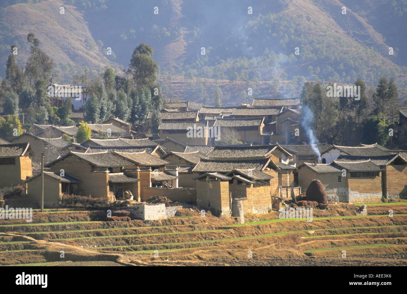 China Yunnan Province small village rural scenery Stock Photo - Alamy