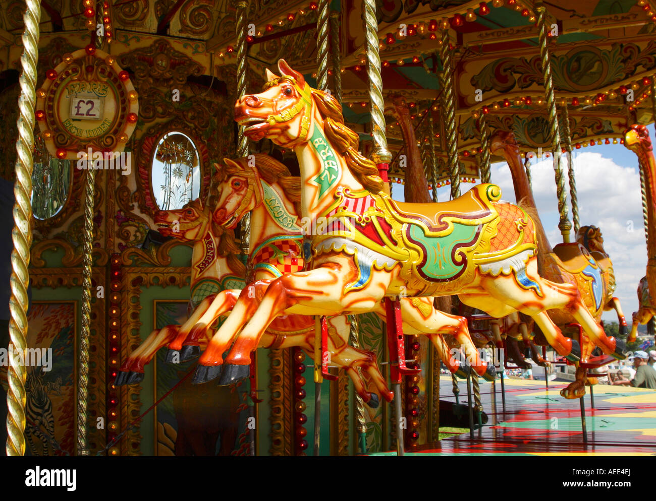 Traditional fairground carousel horses Stock Photo - Alamy