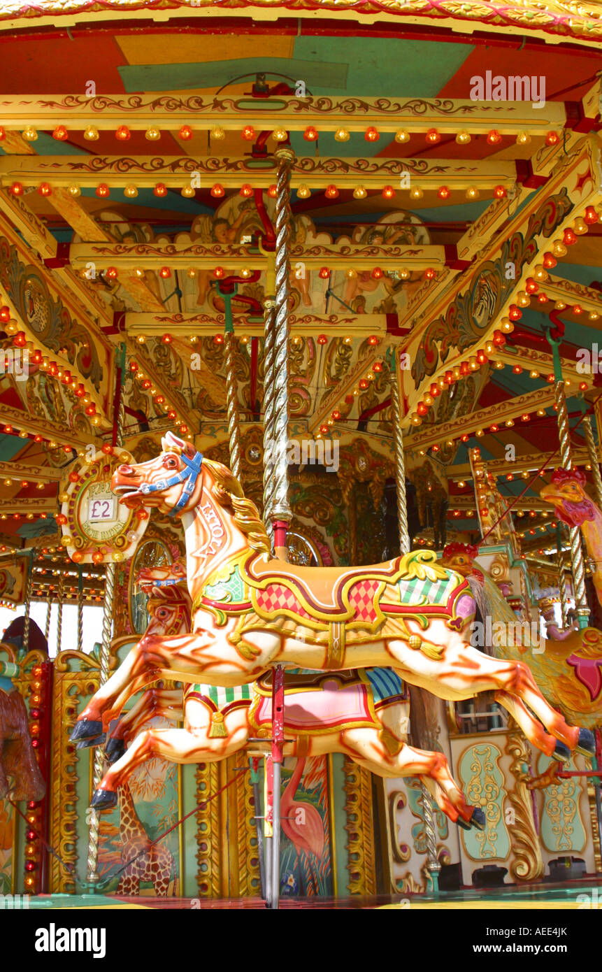 Traditional fairground carousel Stock Photo - Alamy