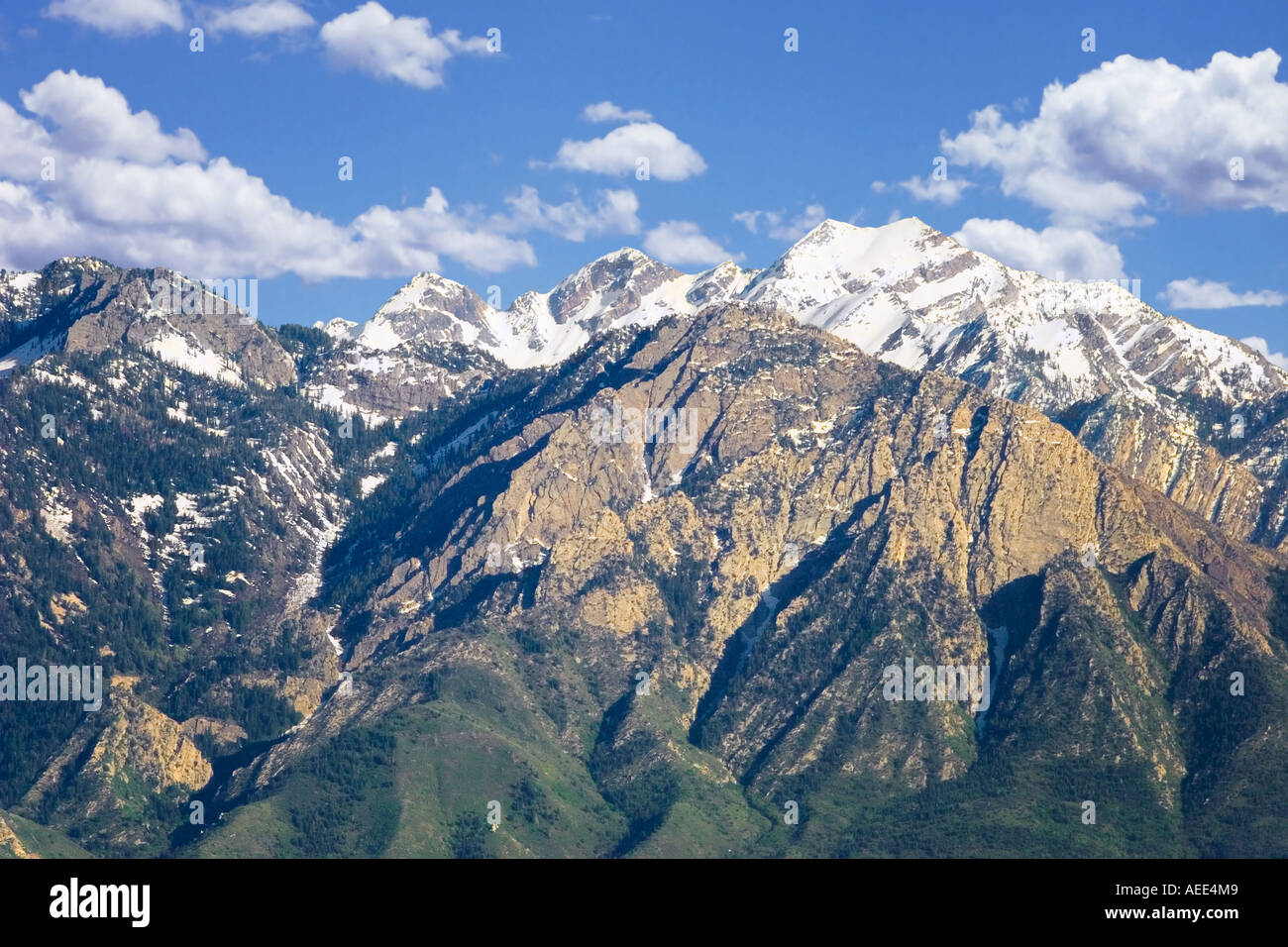 Mount Olympus and Twin Peaks in the Wasatch Mountains overlook the Salt ...