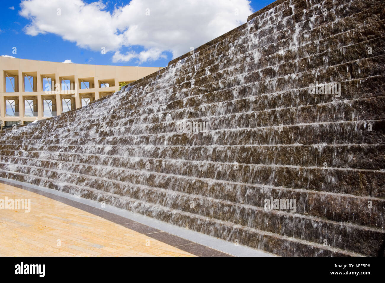 Cascading water feature in Library Square Salt Lake City Library Utah ...