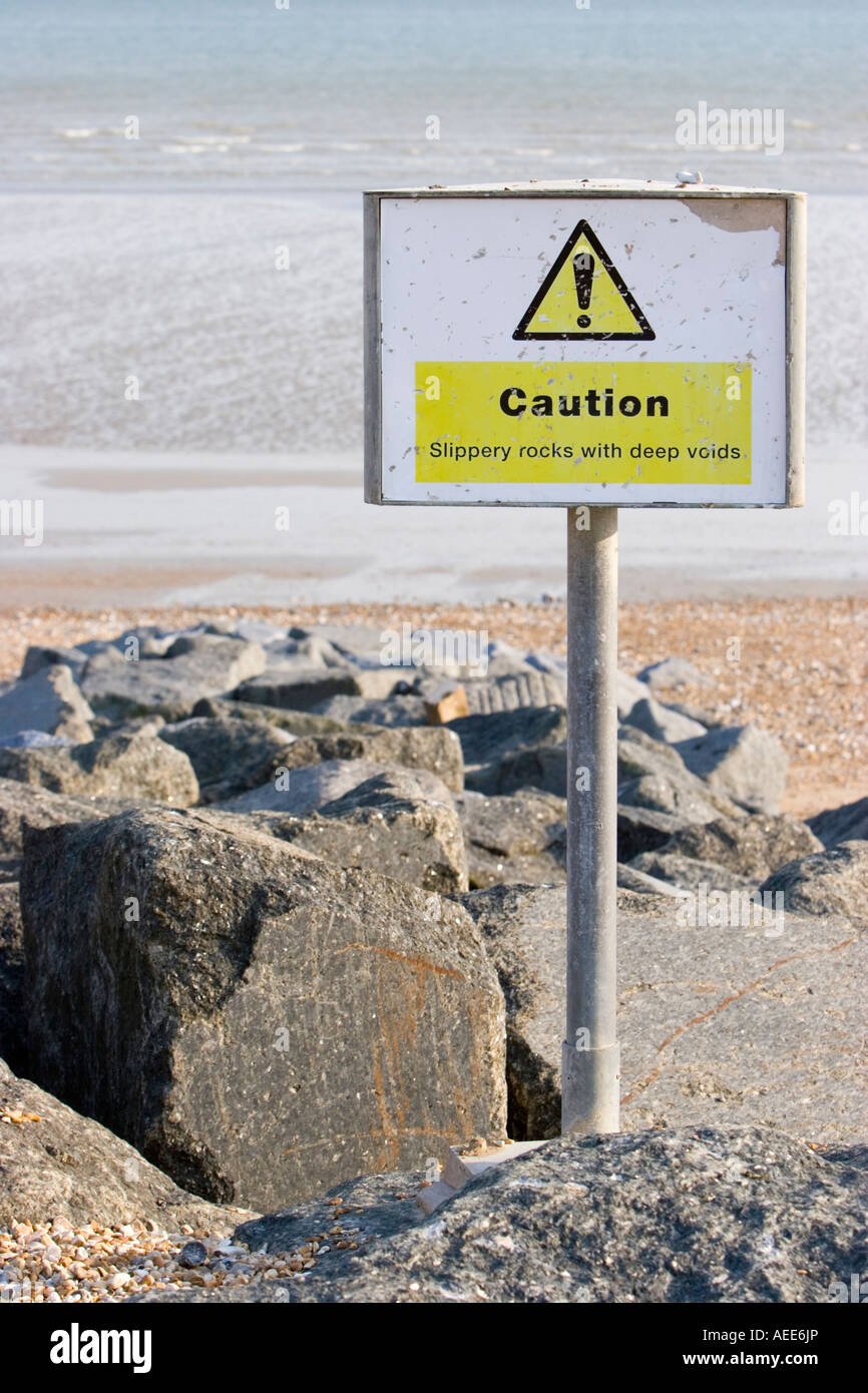 Sea defence scheme consisting of piles of large rocks and boulders ...