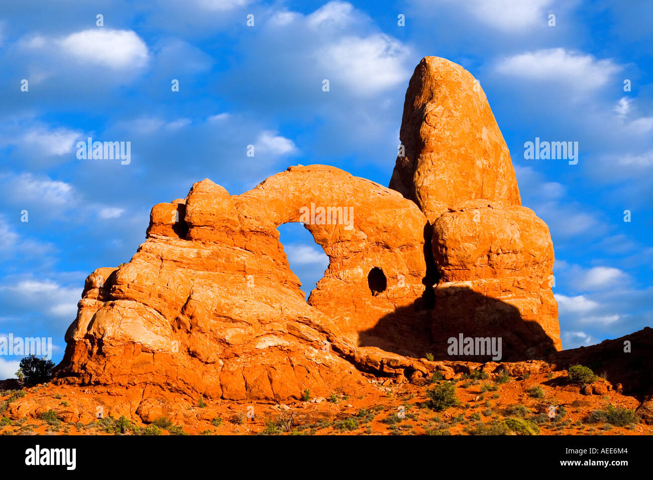 Scenic of Arches National Park Utah showing the Turret Arch formation ...