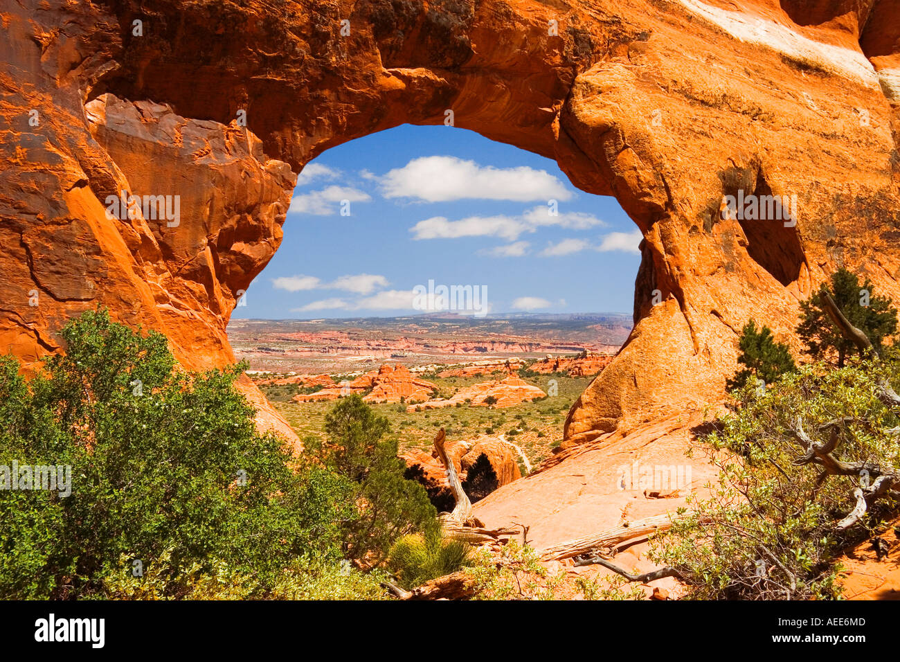 Scenic of Arches National Park Utah showing the Partition Arch ...