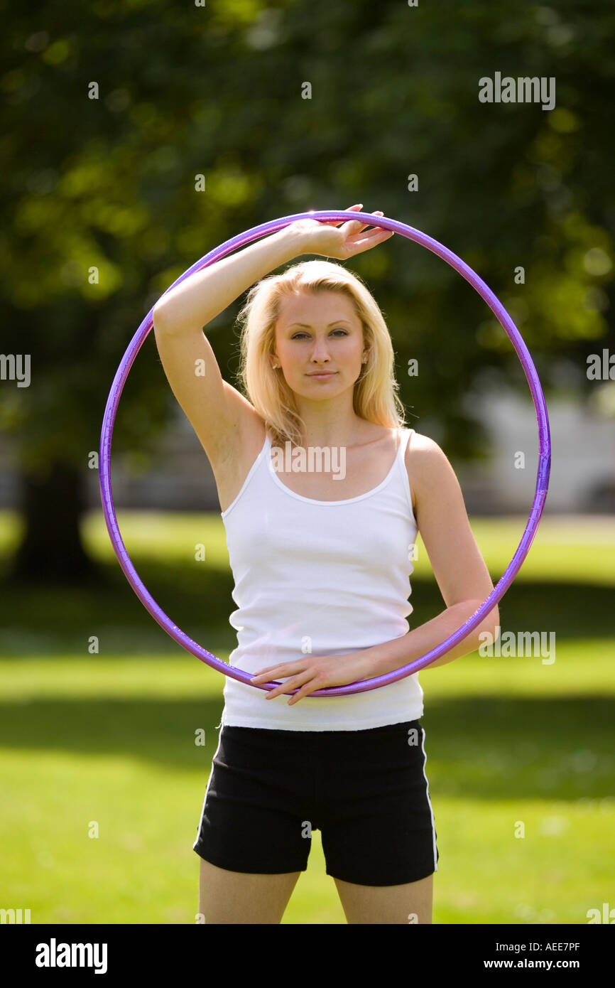 Hula hoop woman and garden hi-res stock photography and images - Alamy