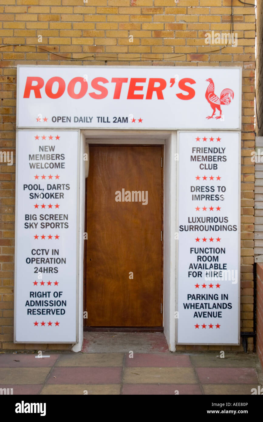 Rooster s nightclub entrance in Hayling Island West Sussex Stock Photo ...