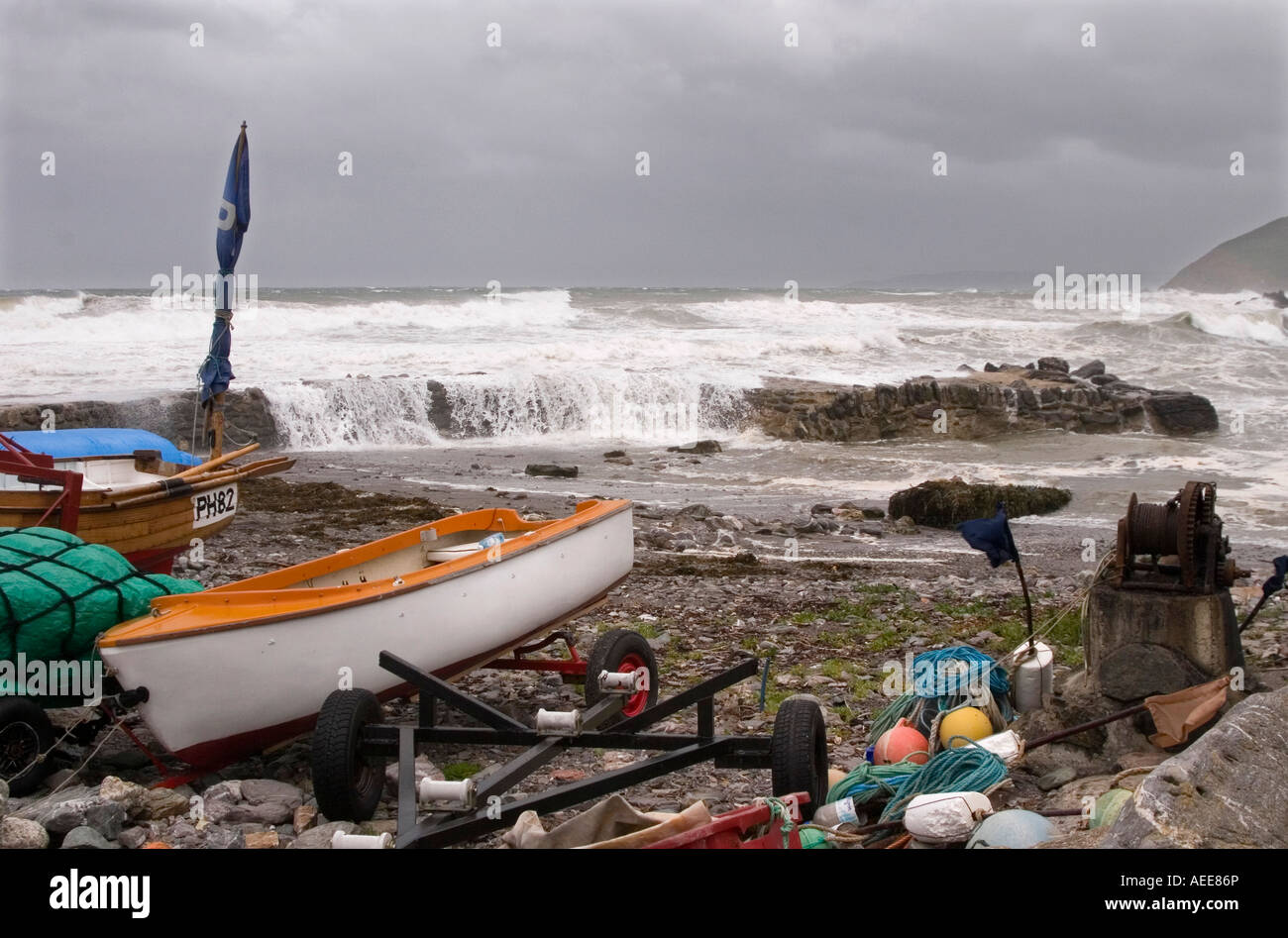 Rough seas in Cornwall Stock Photo - Alamy