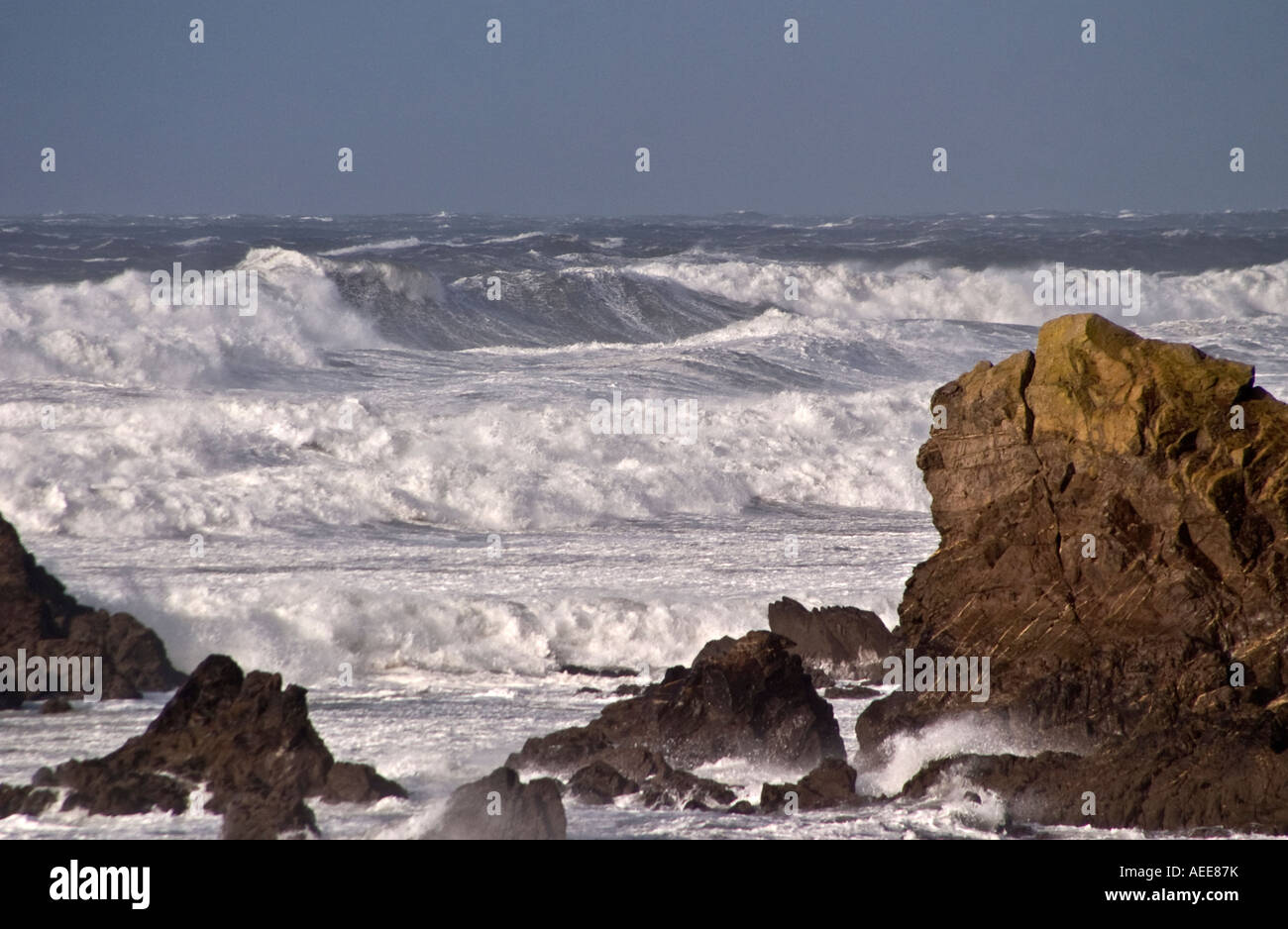 Rough sea in Cornwall Stock Photo - Alamy