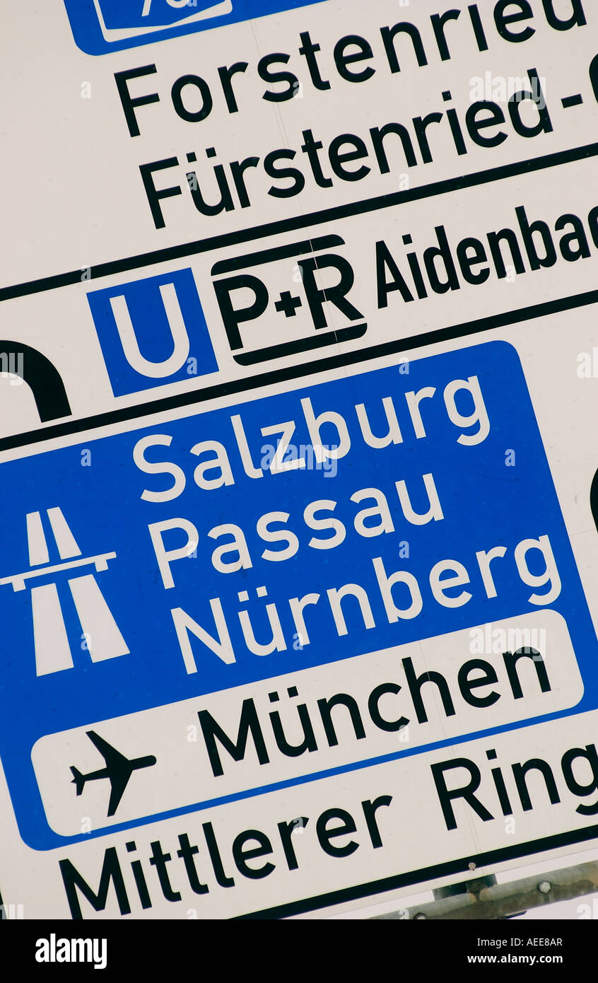 Road sign in Germany Stock Photo - Alamy