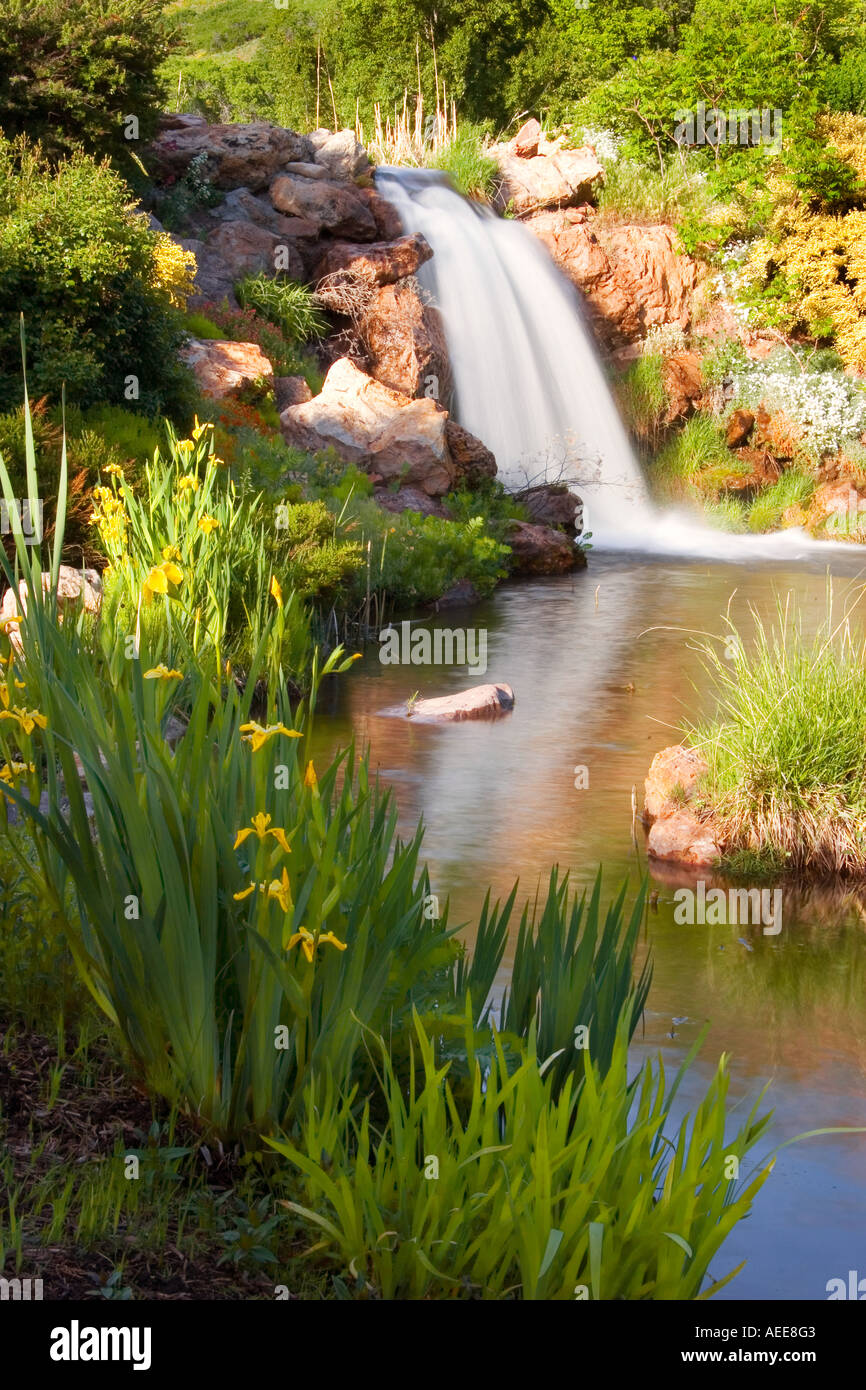 The waterfall at Red Butte Gardens part of the University of Utah in ...
