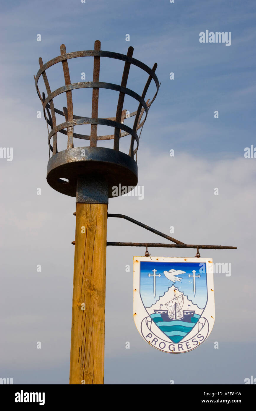 Sign and beacon in Littlehampton West Sussex Stock Photo - Alamy