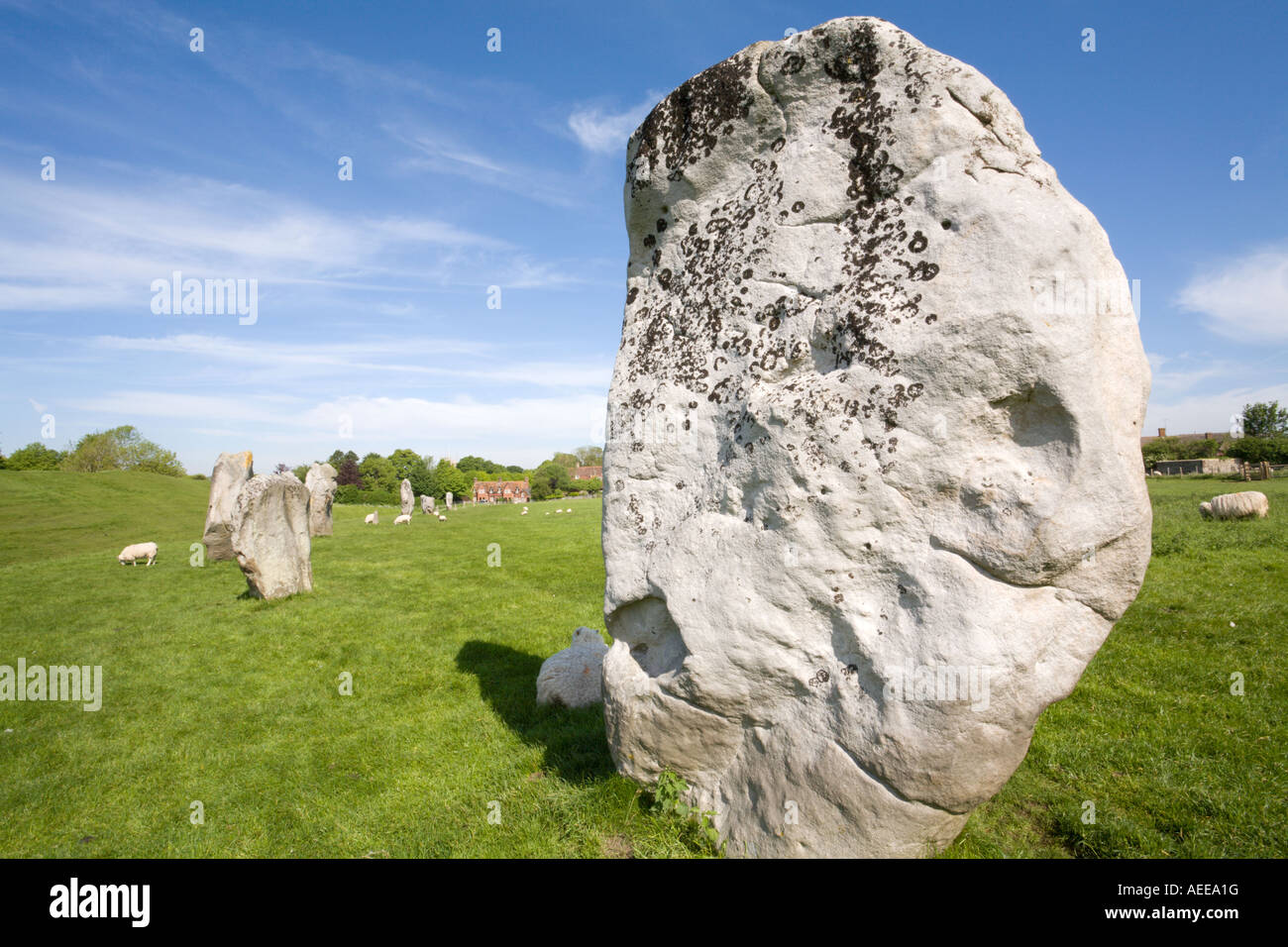 Avebury stone circle and village Wiltshire England UK Stock Photo - Alamy