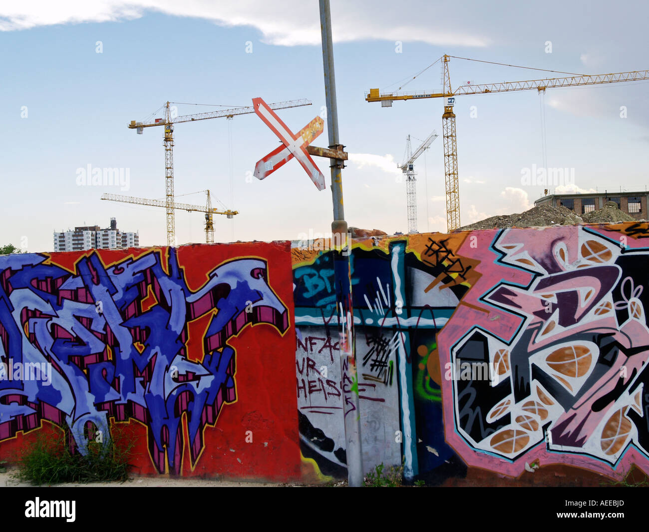 construction site Kabelwerk, graffiti Stock Photo - Alamy