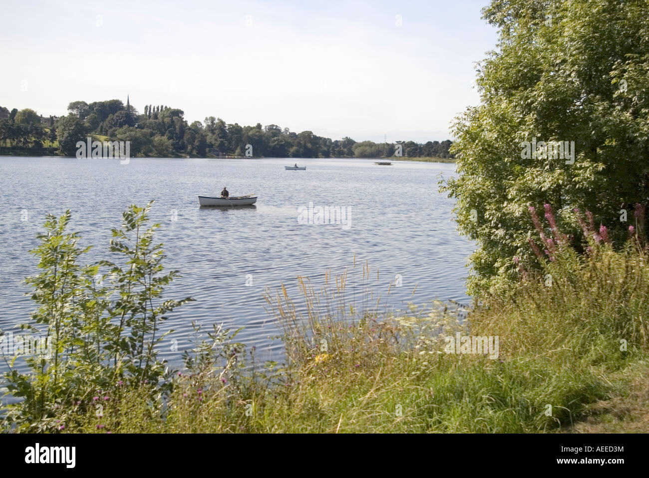 Fishing from boats on Thornton Reservoir Leicestershire Stock Photo - Alamy