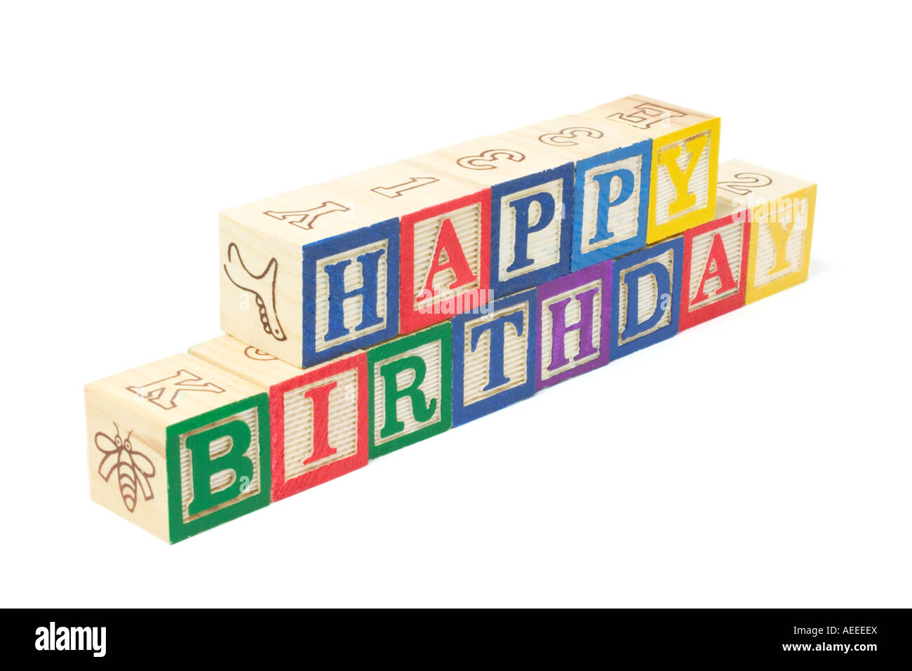 Alphabet Blocks- Happy Birthday Stock Photo - Alamy