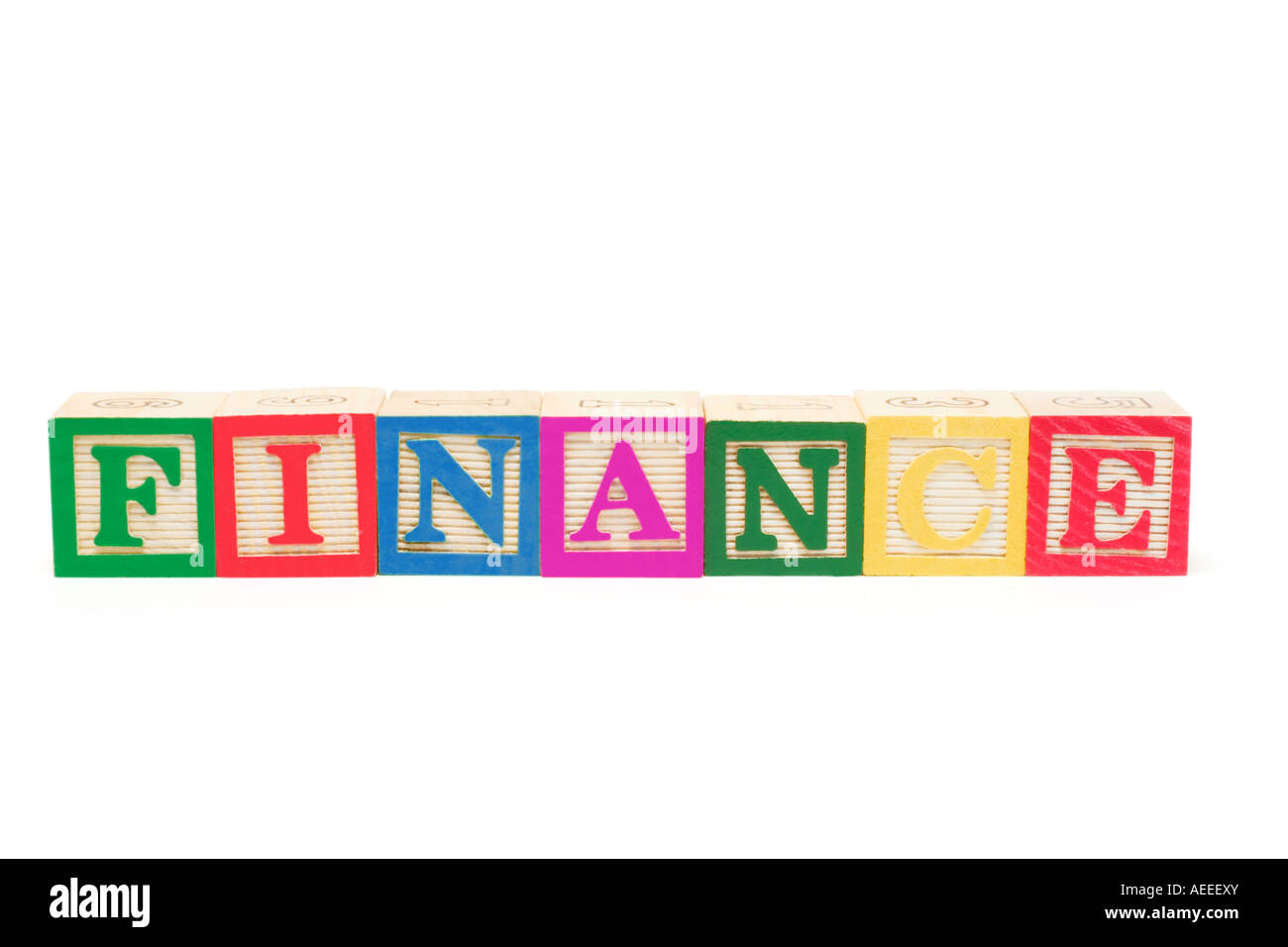 Alphabet Blocks - Finance Stock Photo - Alamy