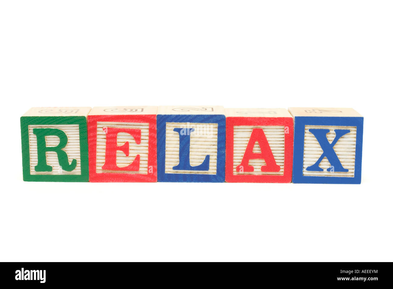 Alphabet Blocks - Relax Stock Photo - Alamy