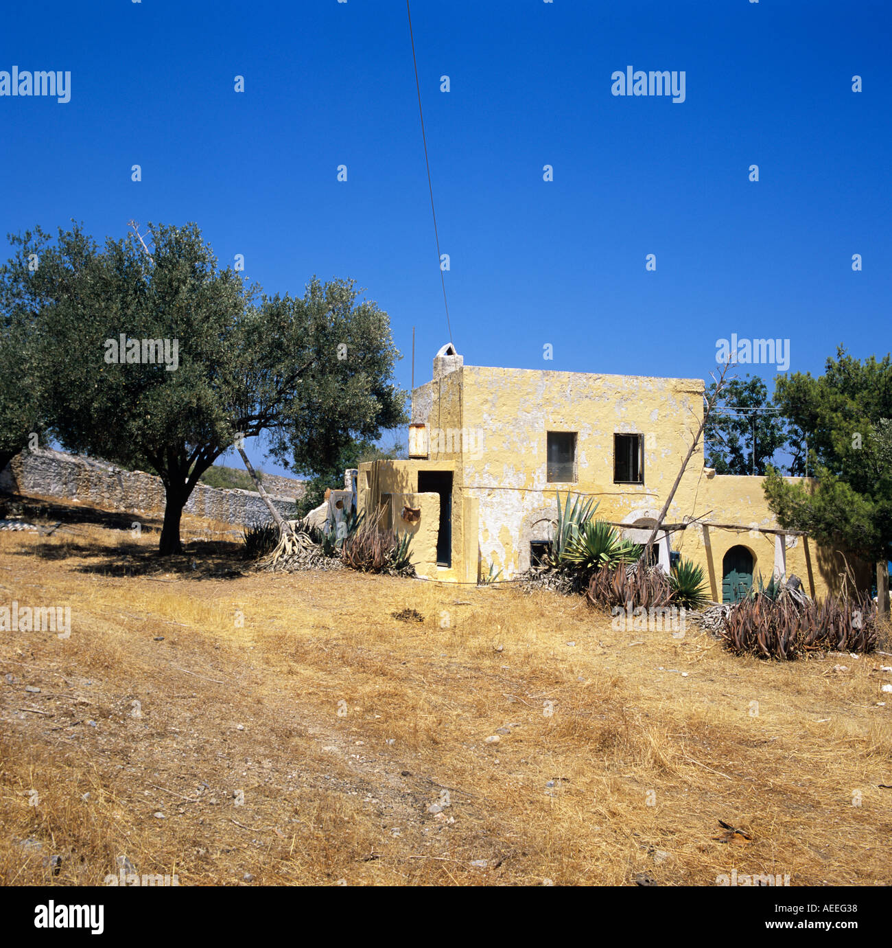 Manolis Place Zenomania Lindos Rhodes Greek Islands Hellas Stock Photo ...