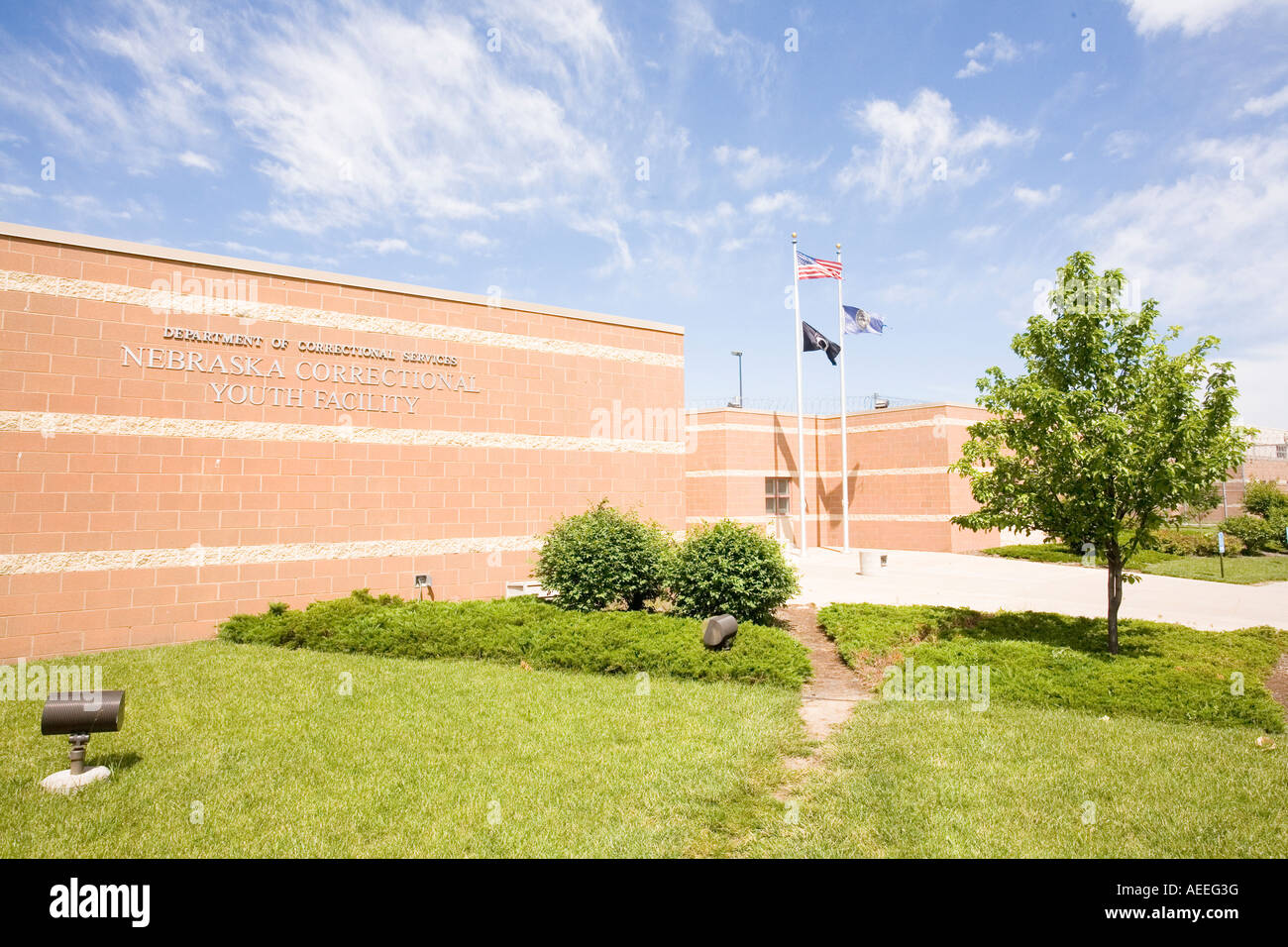 Exterior of the front entrance at the Nebraska Correctional Youth ...
