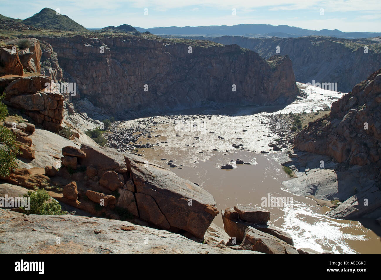 The Orange River flowing through Augrabies Gorge. Northern Cape South ...