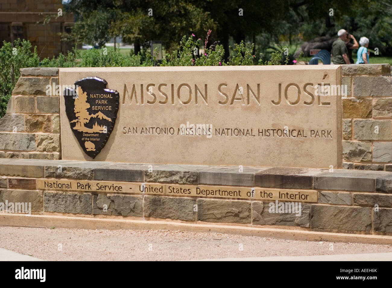 Mission San Jose entrance sign Stock Photo - Alamy