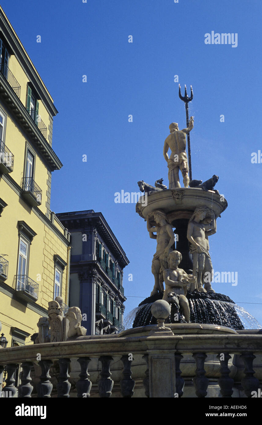 Neptune statue sits atop a fountain in downtown Naples Stock Photo - Alamy