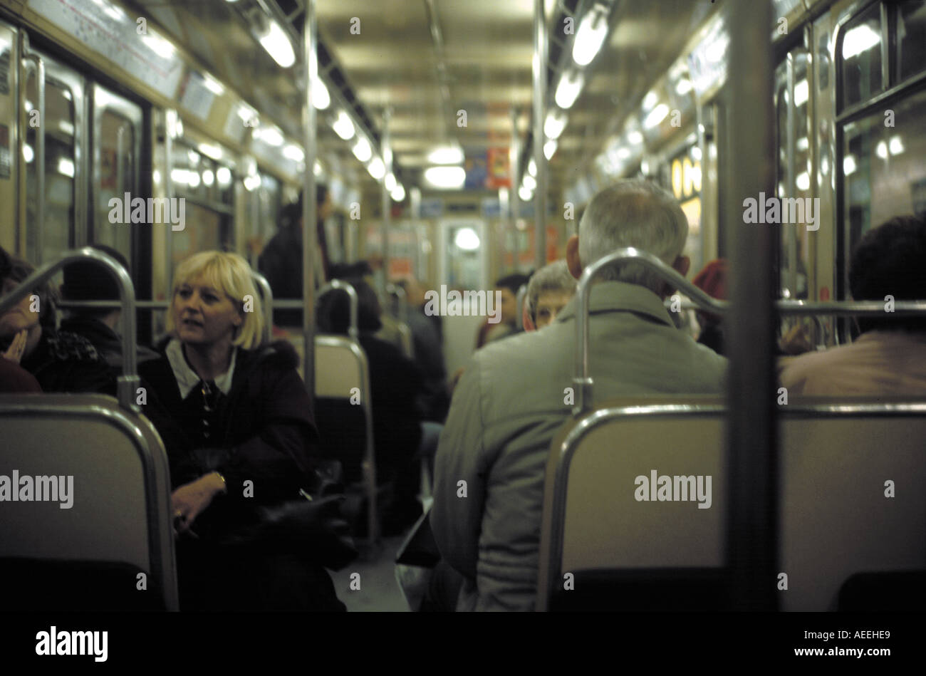Passengers riding the Paris Metro Stock Photo - Alamy