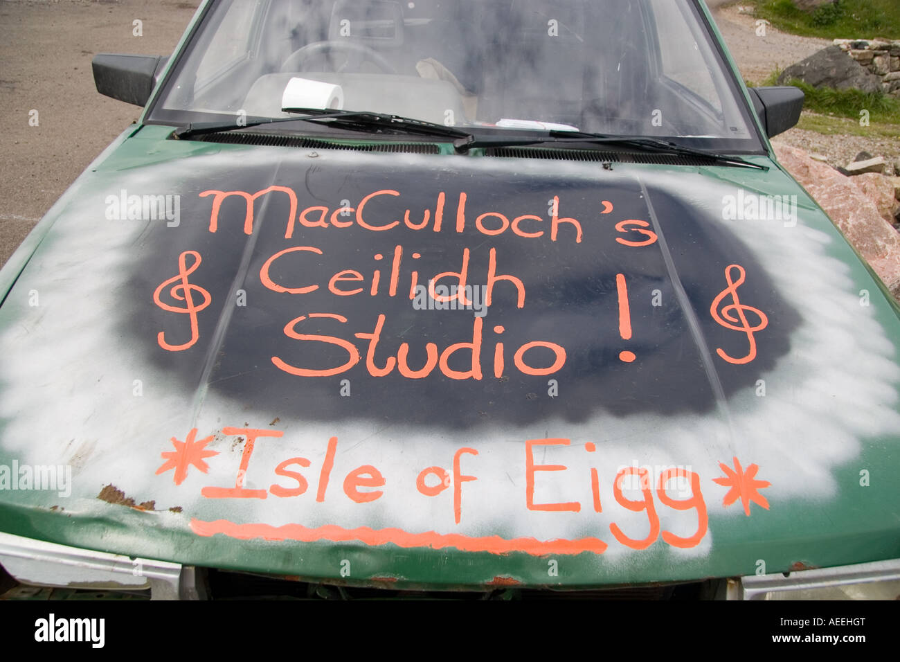 Ceilidh studio advert, Isle of Eigg Stock Photo - Alamy