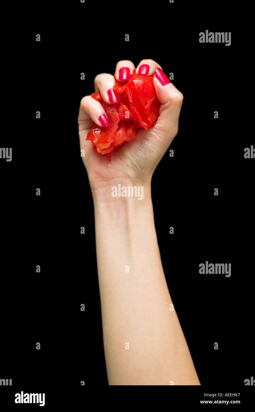 Female hand squeezing stress hi-res stock photography and images - Alamy