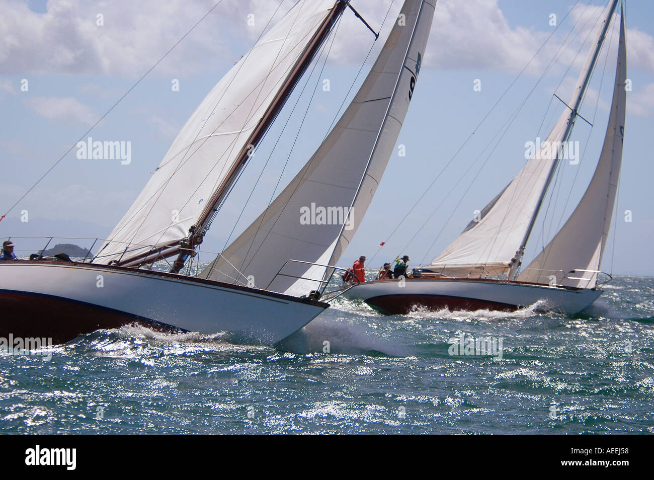 Two Classic yachts racing Stock Photo - Alamy