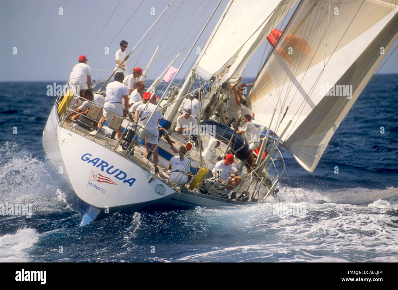 Racing Garuda Antigua race Week Stock Photo - Alamy