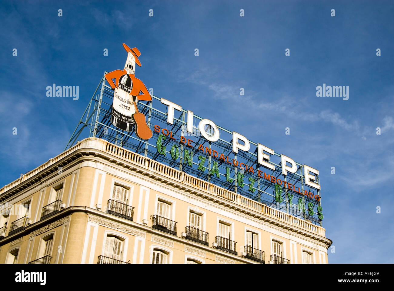Tio Pepe sign in Plaza Puerta del Sol Madrid Spain Stock Photo - Alamy