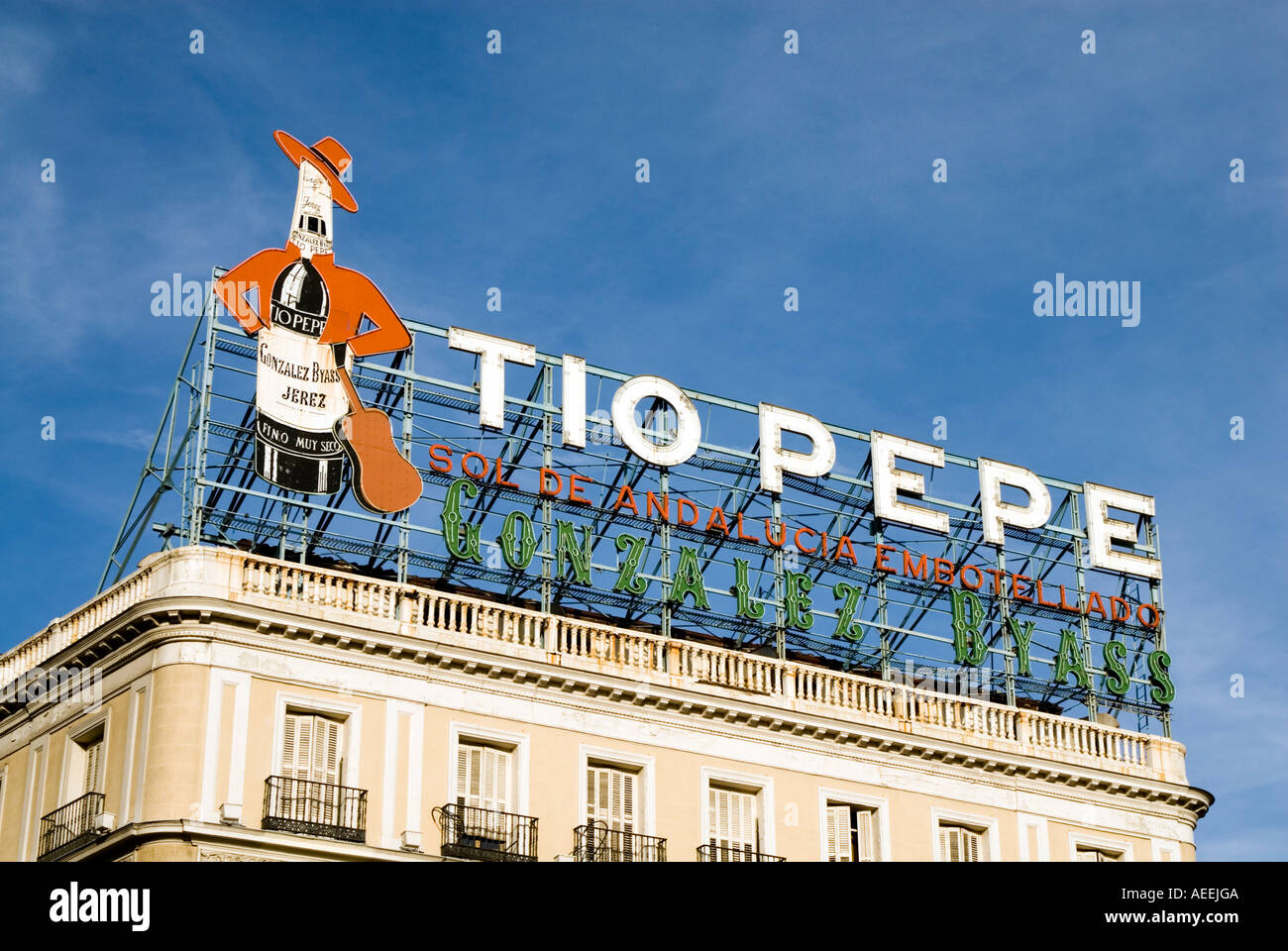 Tio Pepe sign in Plaza Puerta del Sol Madrid Spain Stock Photo - Alamy