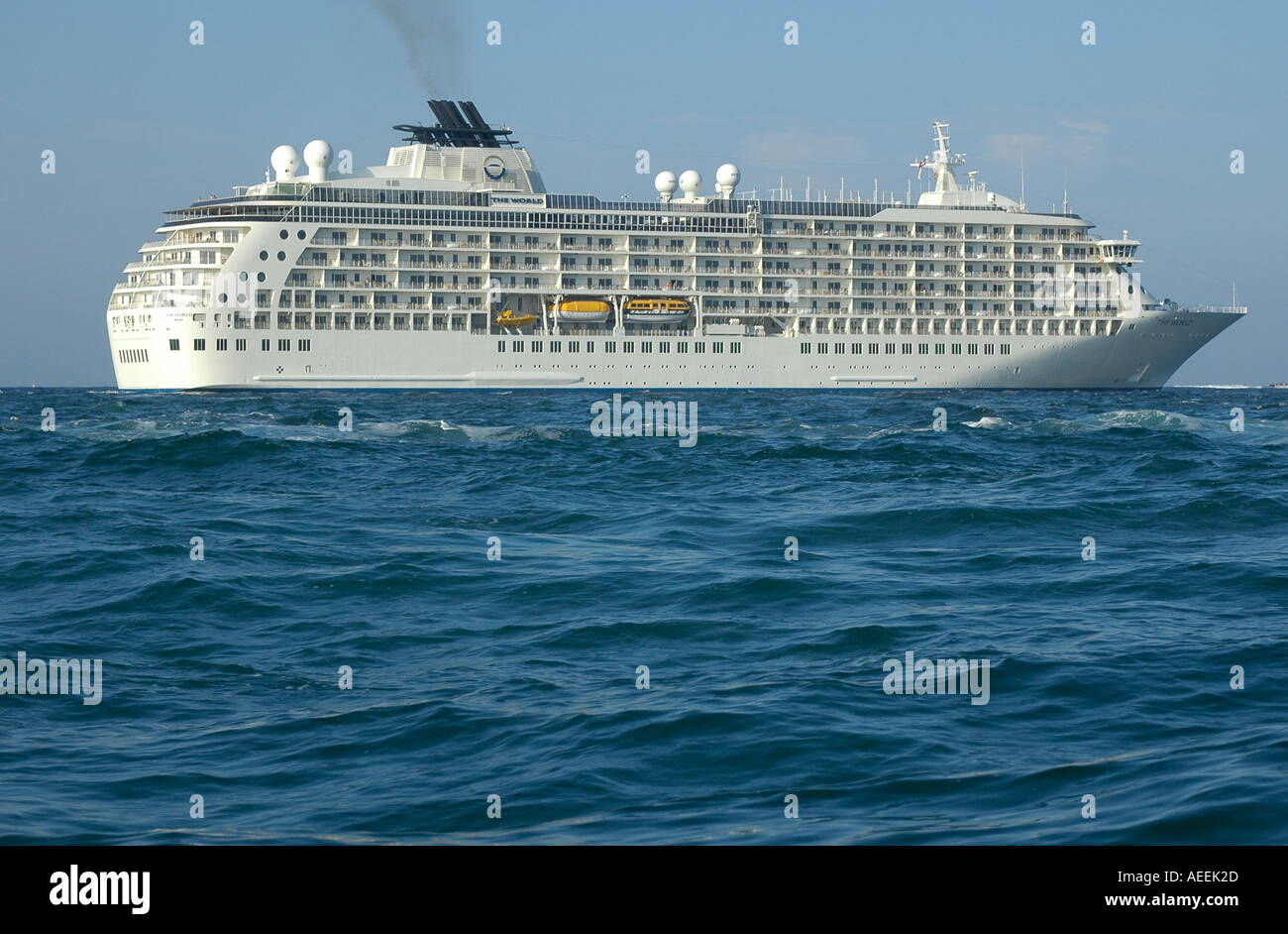 Cruise Ship and floating apartment block The World off the ...