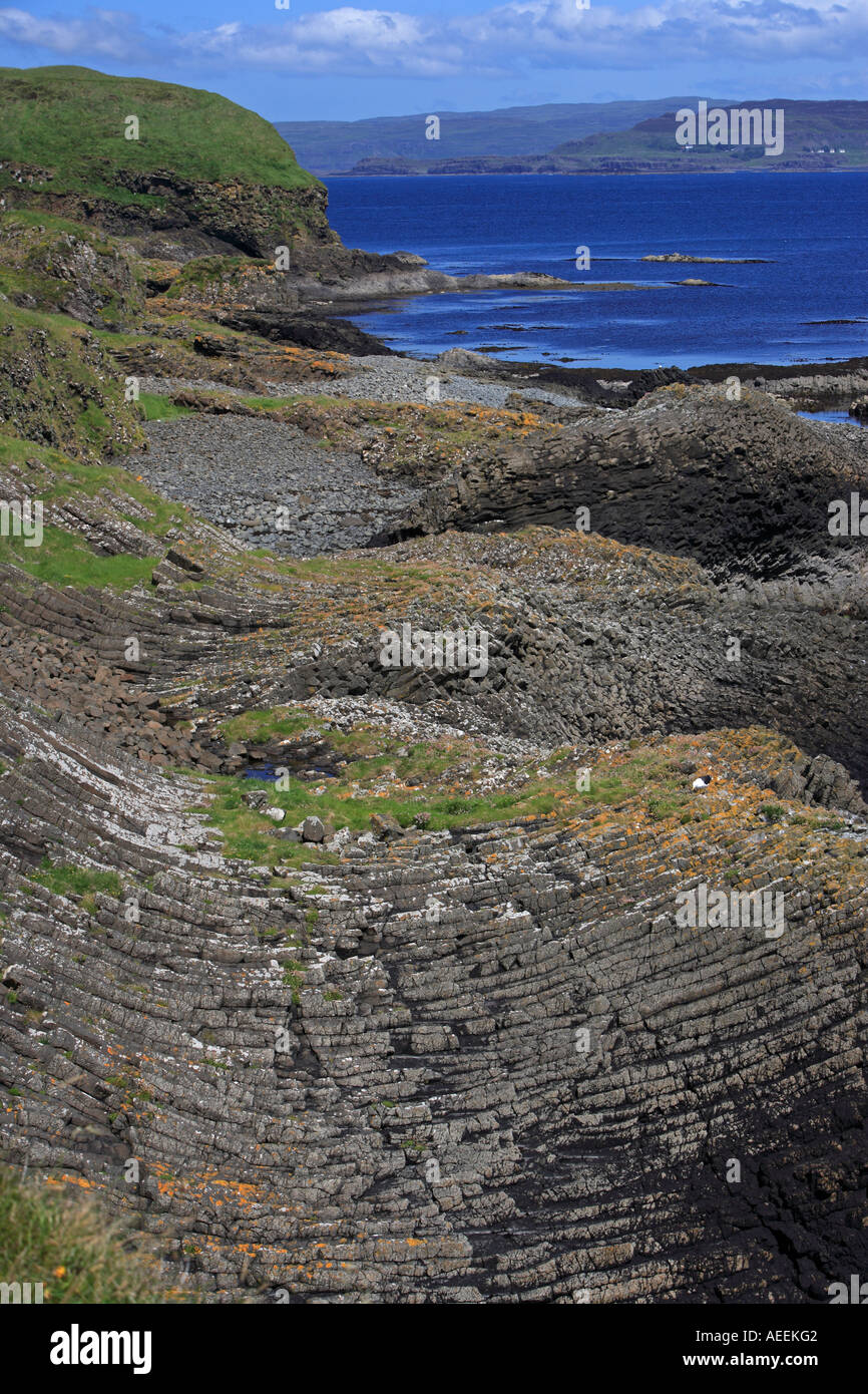 Rock formations Isle of Staffa Mull Scotland Stock Photo - Alamy