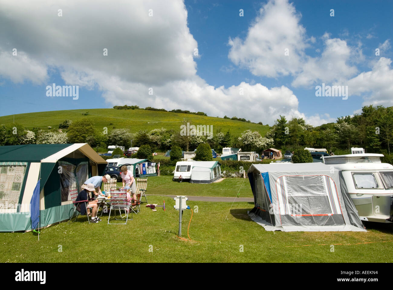Ulwell Cottage Caravan Park in Swanage, Dorset, England, UK Stock Photo ...
