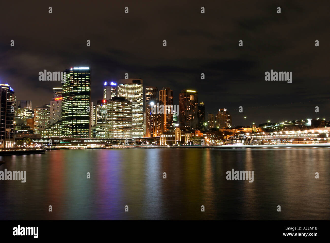 Circular Quay at Night Sydney Stock Photo - Alamy